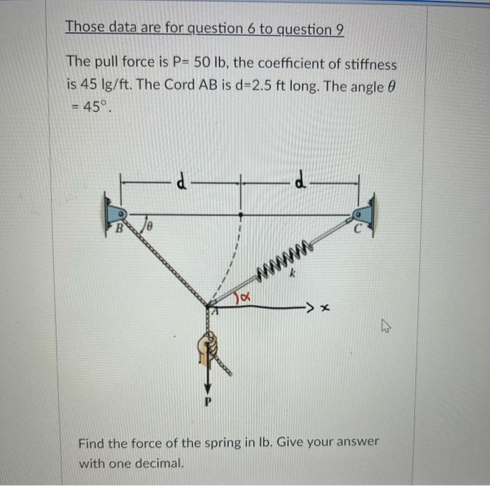 Solved Those data are for question 6 to question 9 The pull | Chegg.com