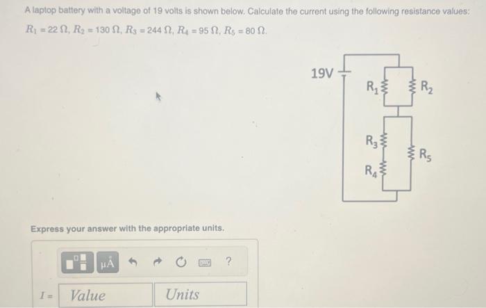 Solved A laptop battery with a voltage of 19 volts is shown | Chegg.com