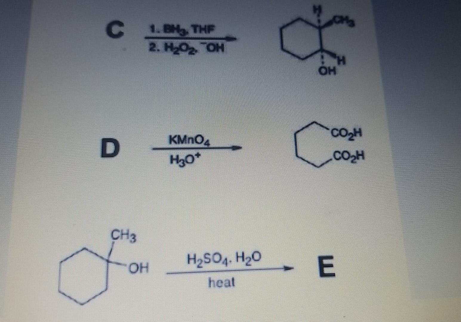 Solved А RCO,H ㅇ CH2I2 Zn/Cu CH2 B CH3 C 1. BHz, THE 2. H2O2 | Chegg.com