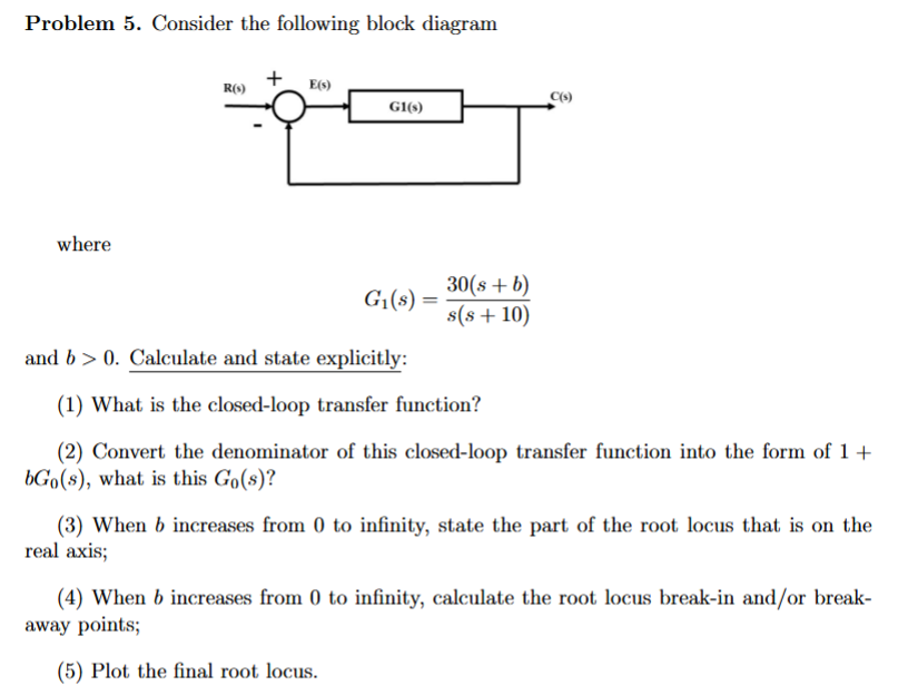 Solved Problem 5. ﻿Consider the following block | Chegg.com