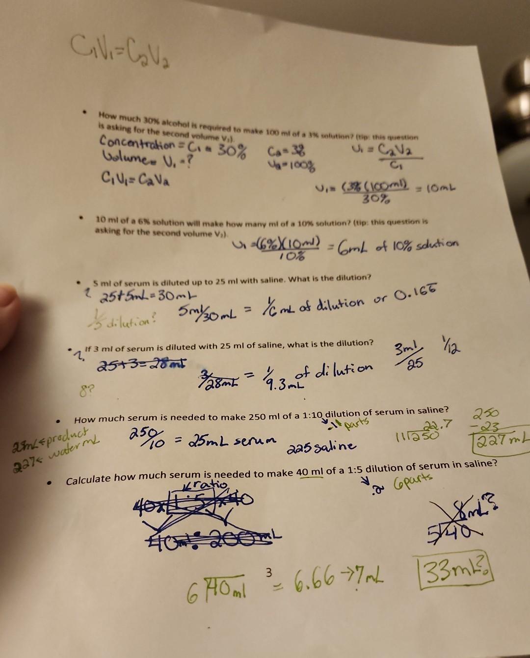 Solved - How much 300 alcohol it required to make 100ml of a | Chegg.com