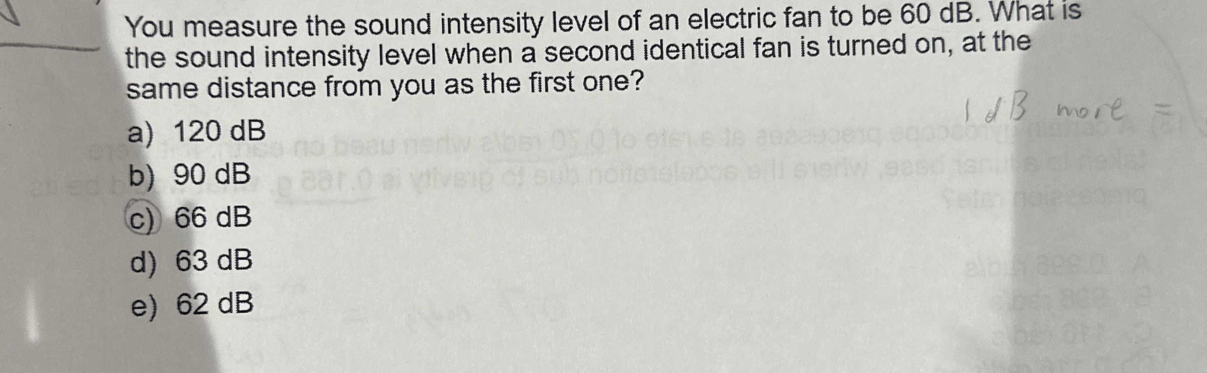 Solved You measure the sound intensity level of an electric | Chegg.com