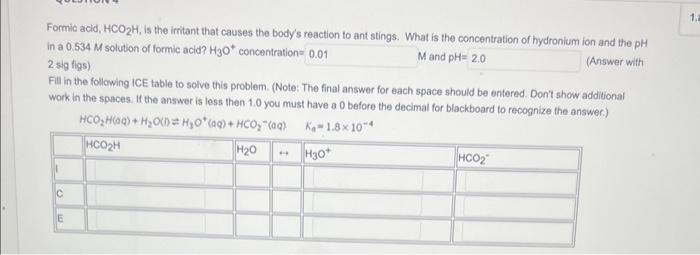 Solved Formic acid, HCO2H, is the irritant that causes the | Chegg.com