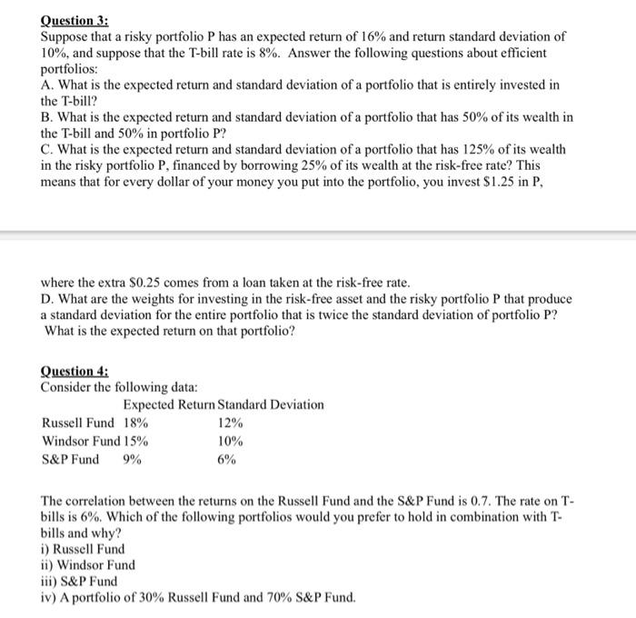 Solved Question 1: A portfolio is composed of two stocks, A | Chegg.com