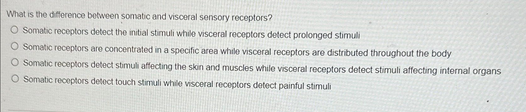Solved What is the difference between somatic and visceral | Chegg.com