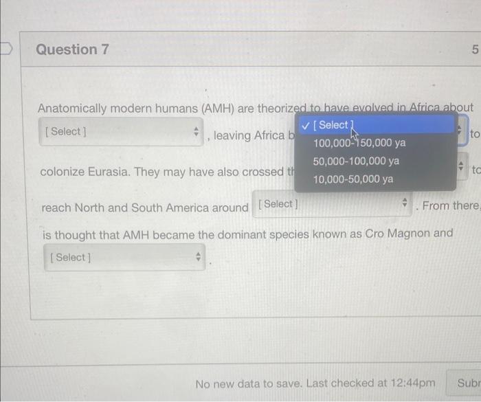 Solved Anatomically modern humans (AMH) are theorized to | Chegg.com