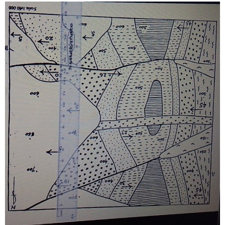 1.Draw stratigraphic column for the map. 2. label | Chegg.com