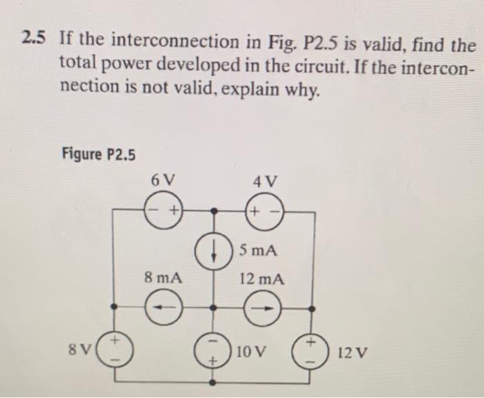 Solved 2.5 If the interconnection in Fig. P2.5 is valid, | Chegg.com