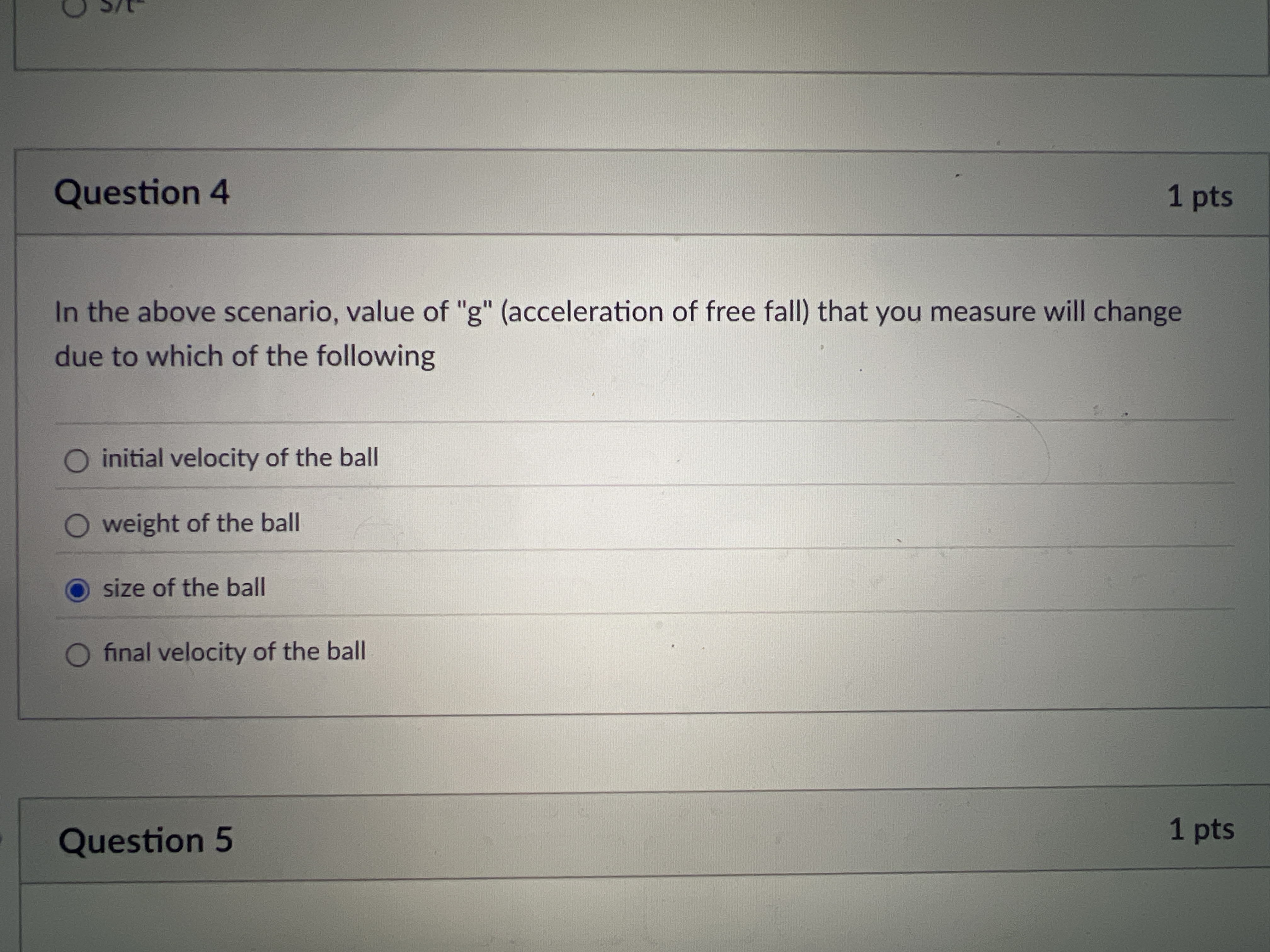 In the above scenario, value of "g" (acceleration of | Chegg.com