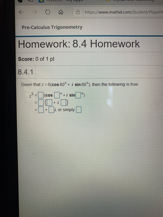 Solved 0 https://www.mathxl.com/Student/PlayerH Pre-Calculus | Chegg.com