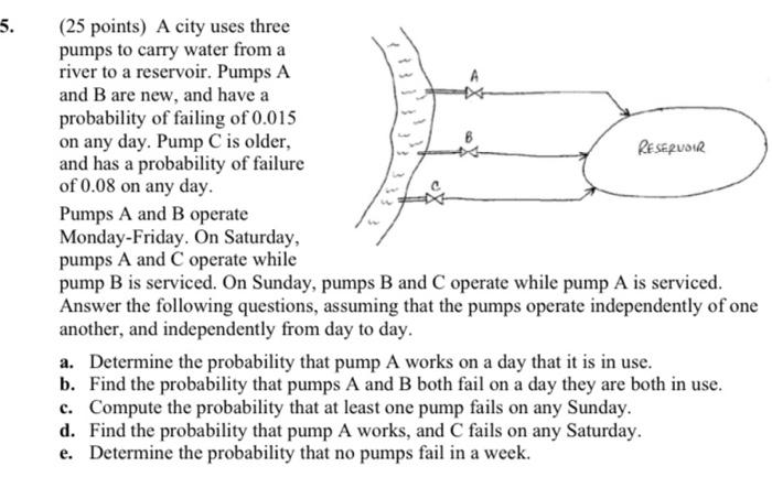 Solved pump B is serviced. On Sunday, pumps B and C operate | Chegg.com