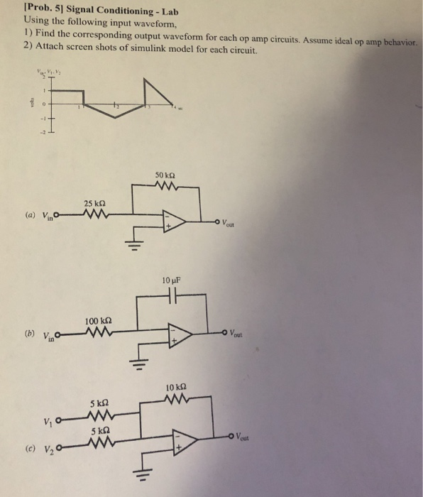 Solved [Prob. 5] Signal Conditioning - Lab Using the | Chegg.com