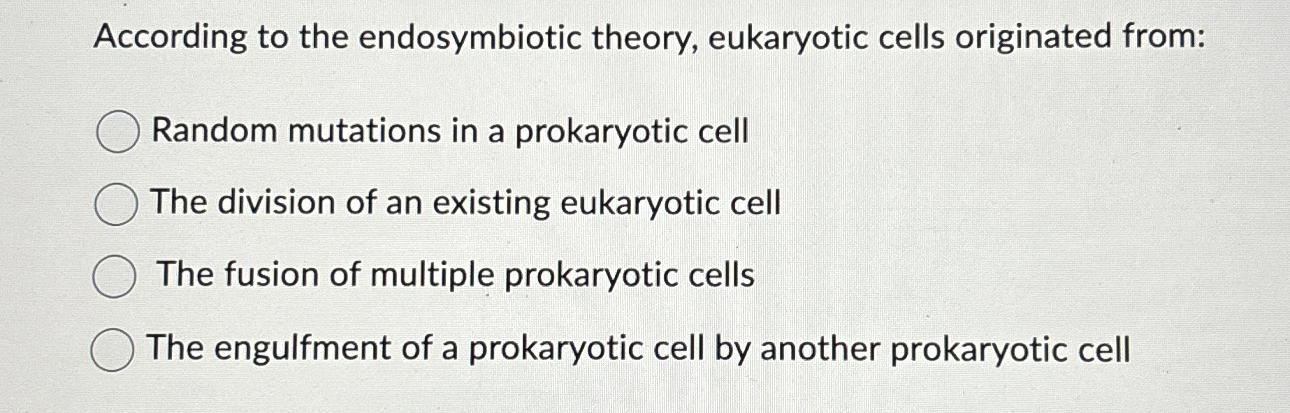 Solved According to the endosymbiotic theory, eukaryotic | Chegg.com