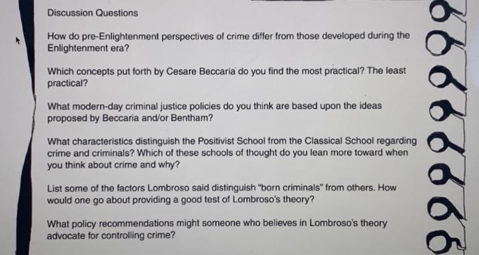 Discussion Questions How do pre-Enlightenment | Chegg.com