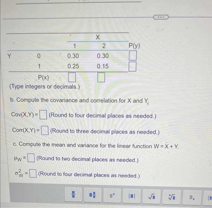 Solved Consider the joint probability distribution below. | Chegg.com
