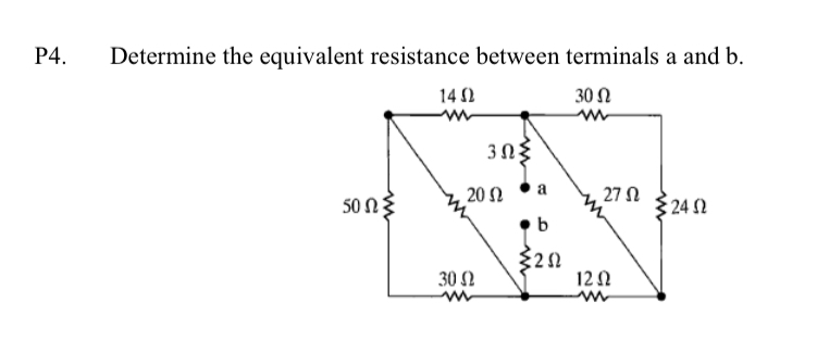Solved P4. ﻿Determine the equivalent resistance between | Chegg.com