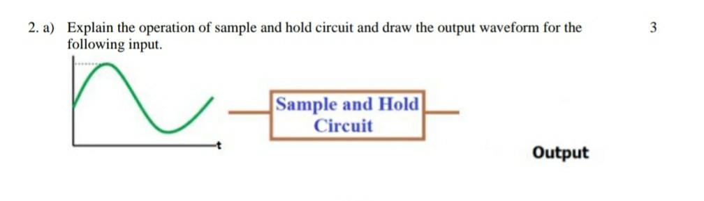 Solved 2. a) Explain the operation of sample and hold | Chegg.com