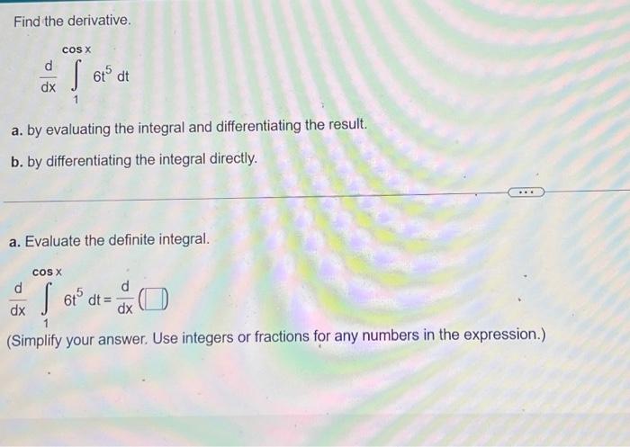 Solved Find the derivative. \\[ \\frac{d}{d x} | Chegg.com