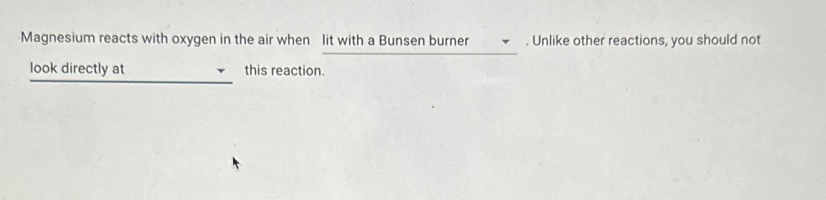 Solved Magnesium reacts with oxygen in the air when lit with | Chegg.com