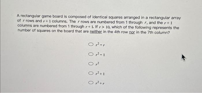 Solved A rectangular game board is composed of identical | Chegg.com Solved A rectangular game board is composed of identical | Chegg.com
