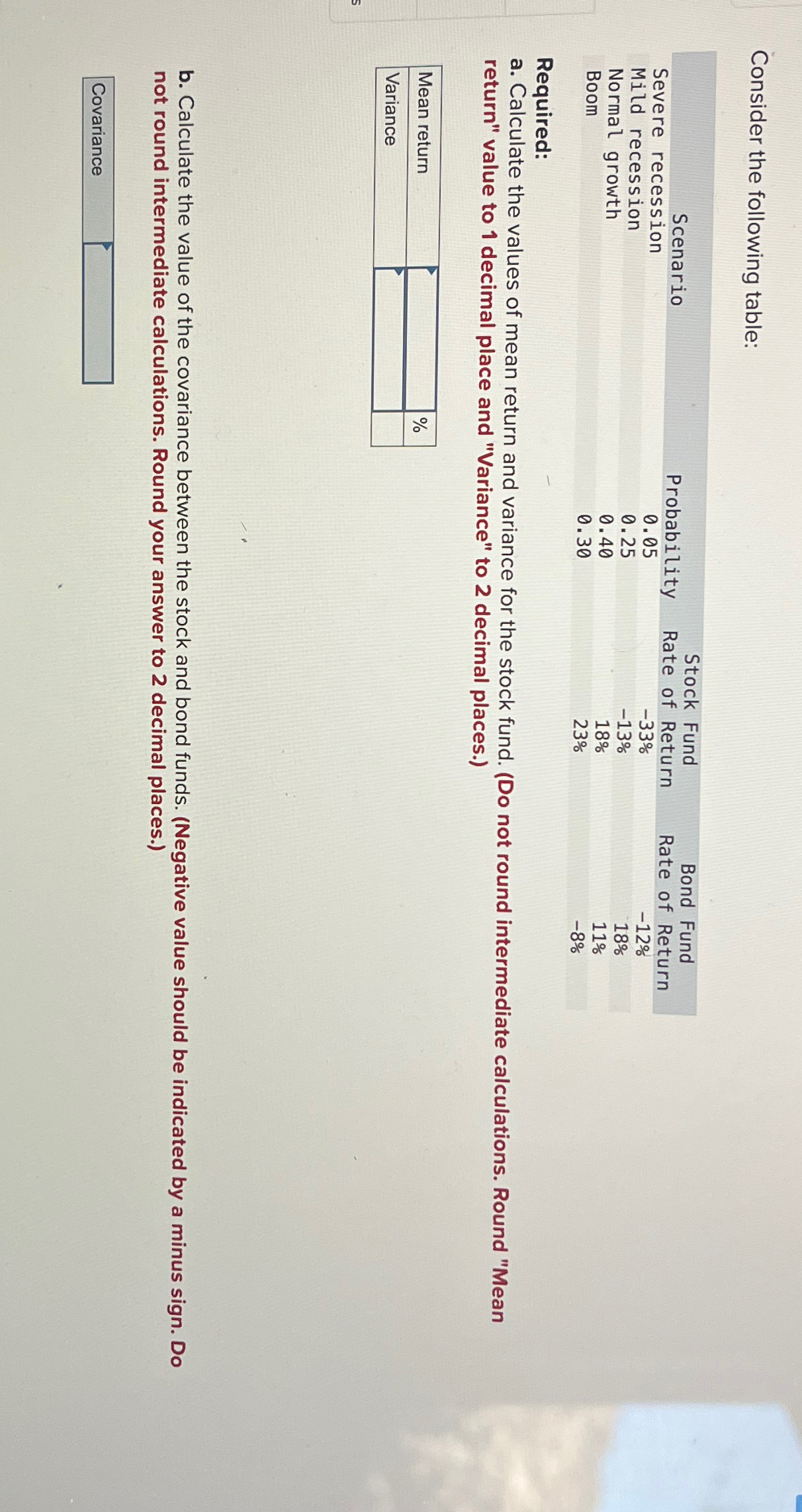 Solved Consider the following table:\table[[,,Stock | Chegg.com