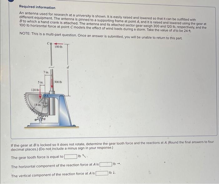 Solved Required information An antenna used for research at | Chegg.com