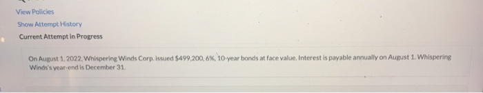 Solved View Policies Show Attempt History Current Attempt in | Chegg.com