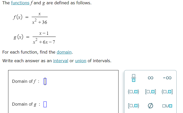 Solved The functions f ﻿and g ﻿are defined as | Chegg.com