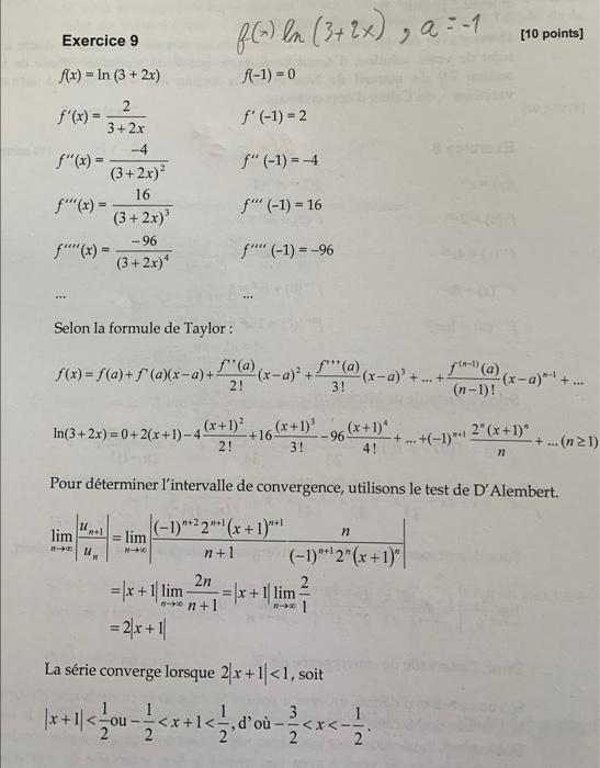 Solved Answer in Calculus 2 please!Questions are in french | Chegg.com