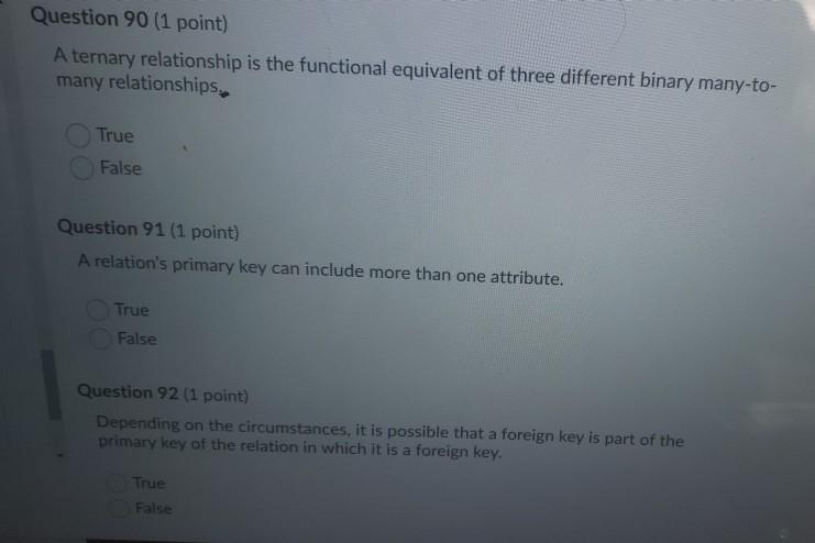 Solved Question 93 (1 point) In a relational Join operation, | Chegg.com