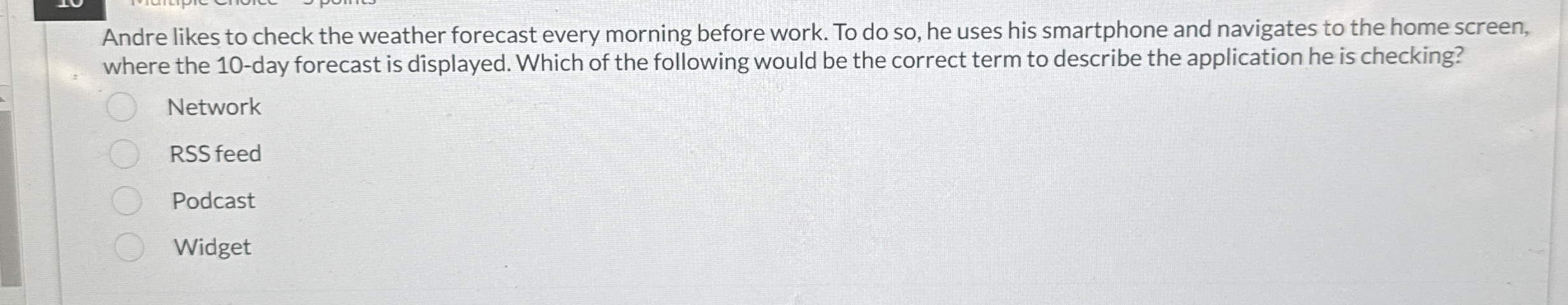 Solved Andre likes to check the weather forecast every | Chegg.com
