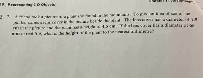 Solved F: Representing 3-D Objects Chapter ment 2 7. A | Chegg.com