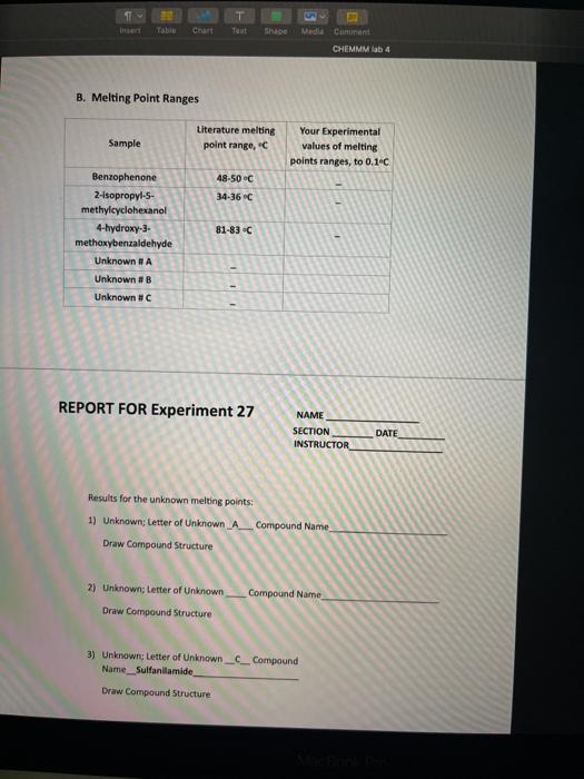 Solved REPORT FOR Experiment 27 NAME DATE SECTION INSTRUCTOR | Chegg.com