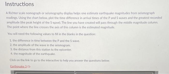 Solved A Richter scale nomograph or seismography display | Chegg.com