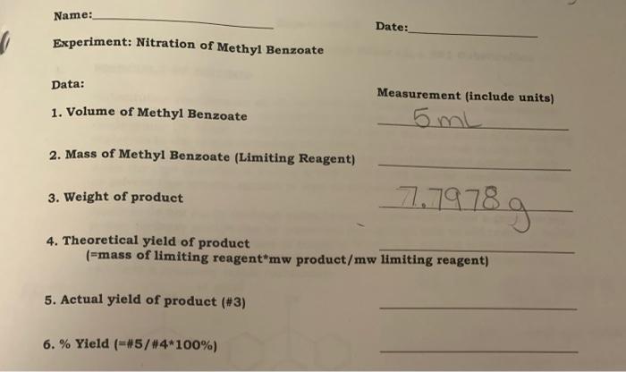 Solved Notes Methyl benzoate Molecular formula C8H8O2 | Chegg.com