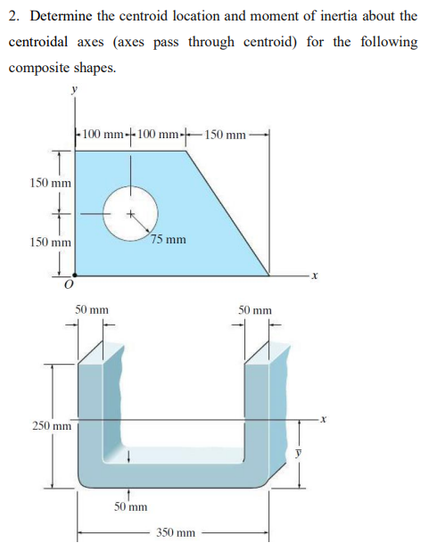 2. ﻿Determine the centroid location and moment of | Chegg.com