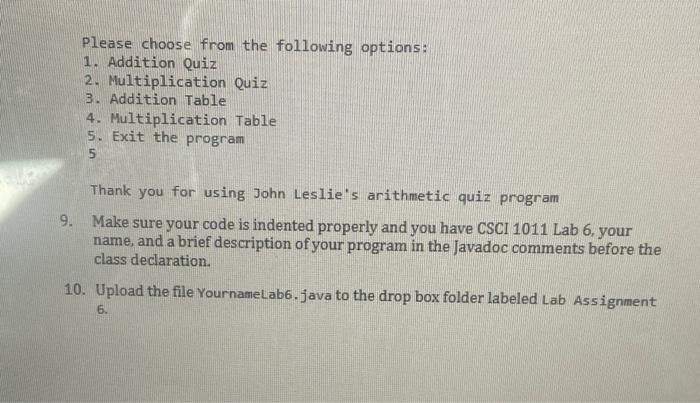 Solved CSCI 1011-Lab 6 . Learning Outcomes Develop a | Chegg.com