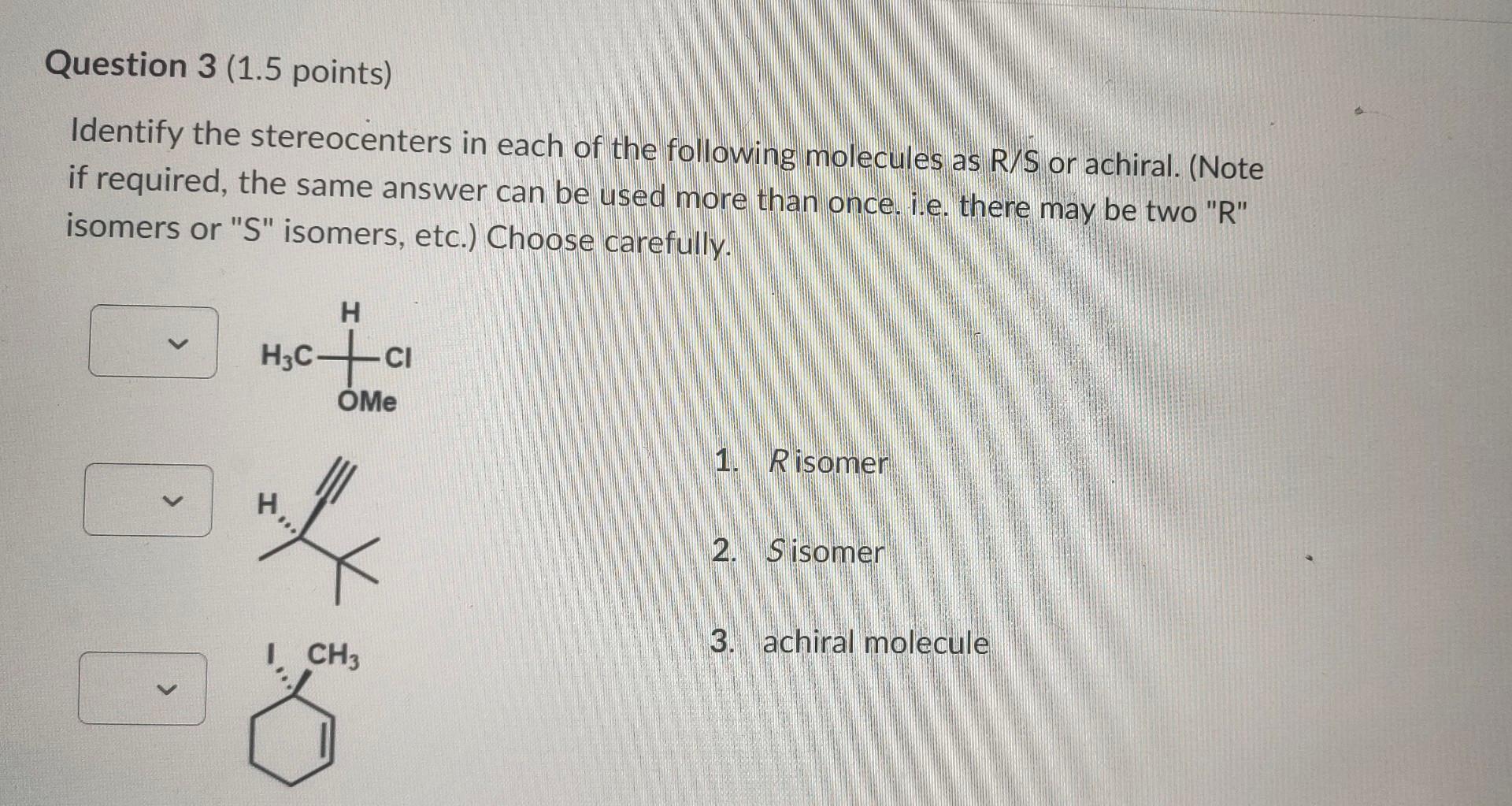 Solved Identify the stereocenters in each of the following | Chegg.com