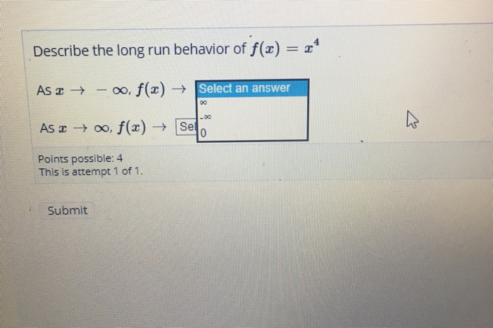 Solved Describe the long run behavior of f(t) = 24 As I + - | Chegg.com