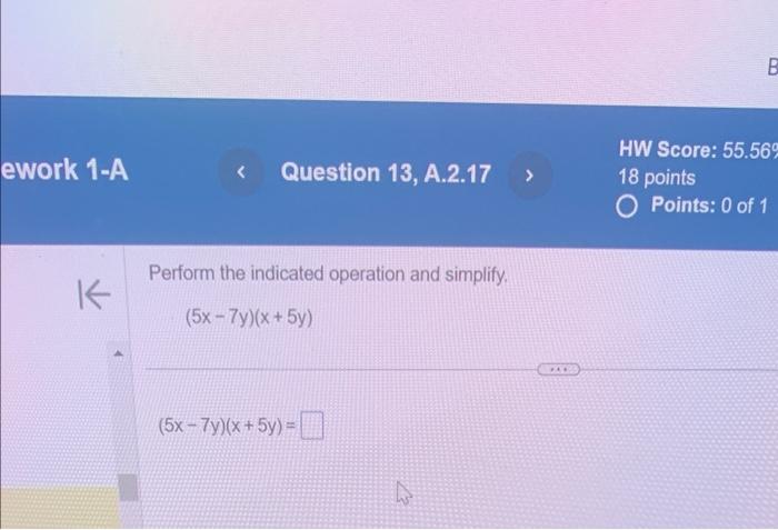 Solved Perform the indicated operation and simplify. | Chegg.com