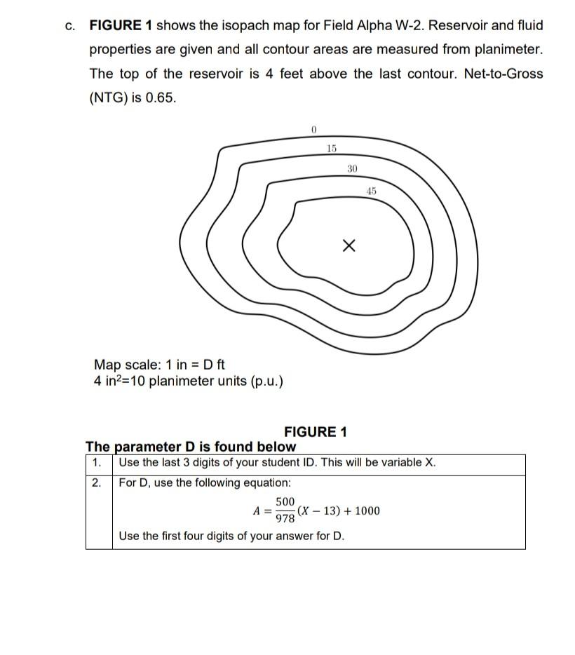 Solved C. FIGURE 1 shows the isopach map for Field Alpha | Chegg.com