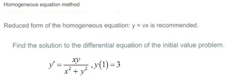 Solved Homogeneous equation methodReduced form of the | Chegg.com