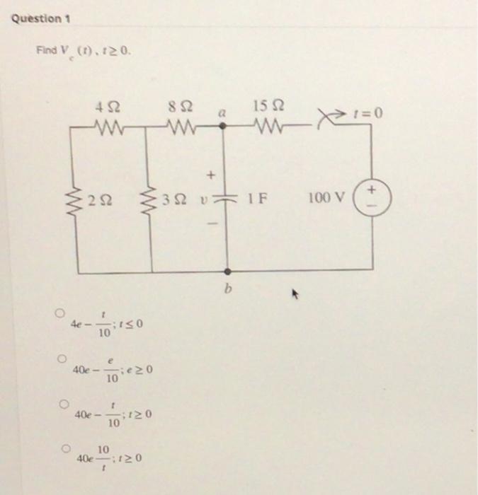 Solved Find Vf(t),t≥0 | Chegg.com