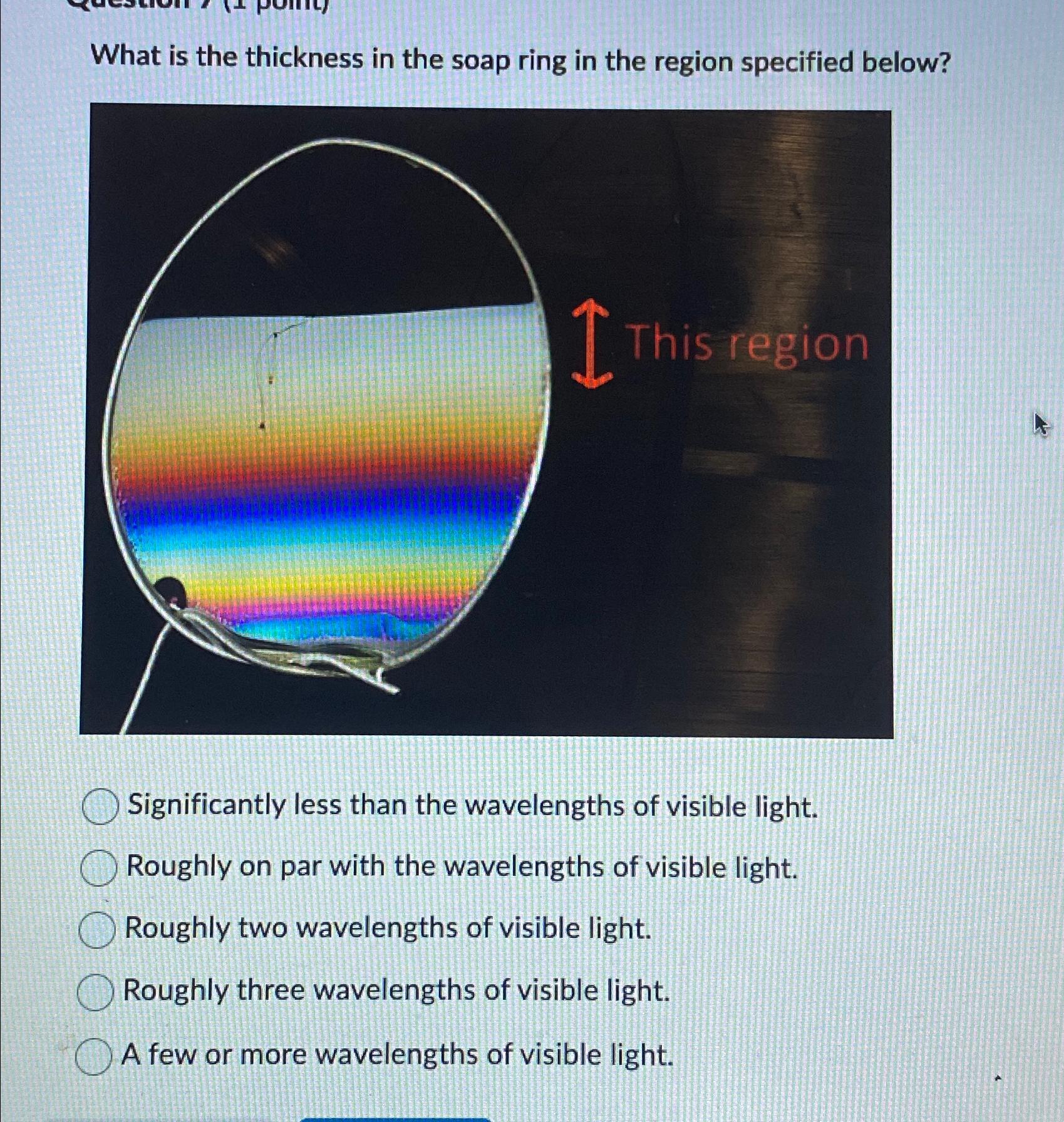 Solved What is the thickness in the soap ring in the region | Chegg.com