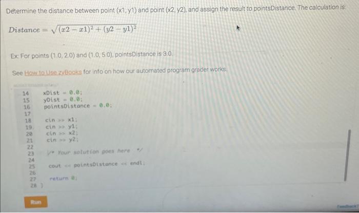 Solved Determine the distance between point (x1,y1) and | Chegg.com