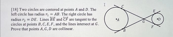 Solved [18] Two circles are centered at points A and D. The | Chegg.com