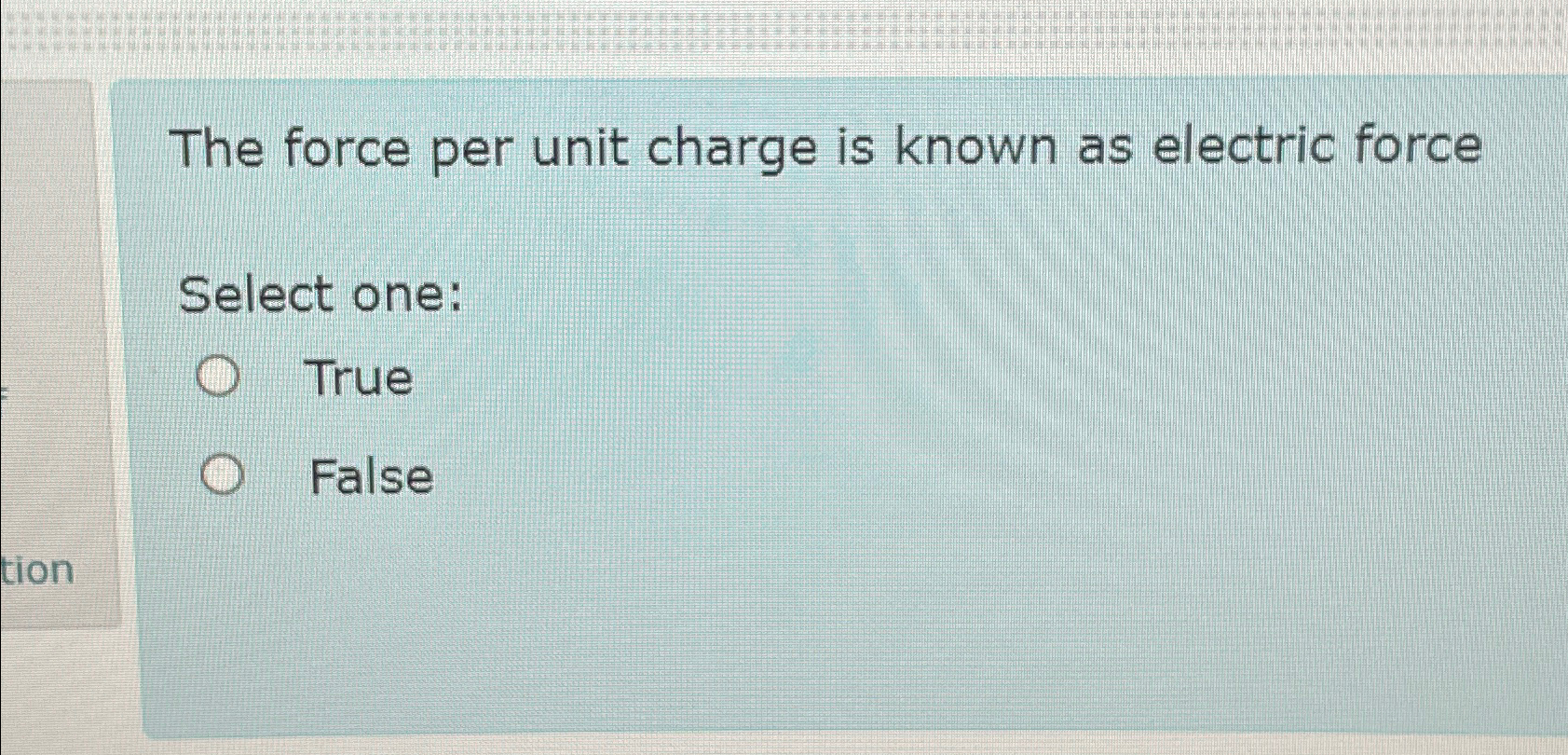 Solved The force per unit charge is known as electric | Chegg.com
