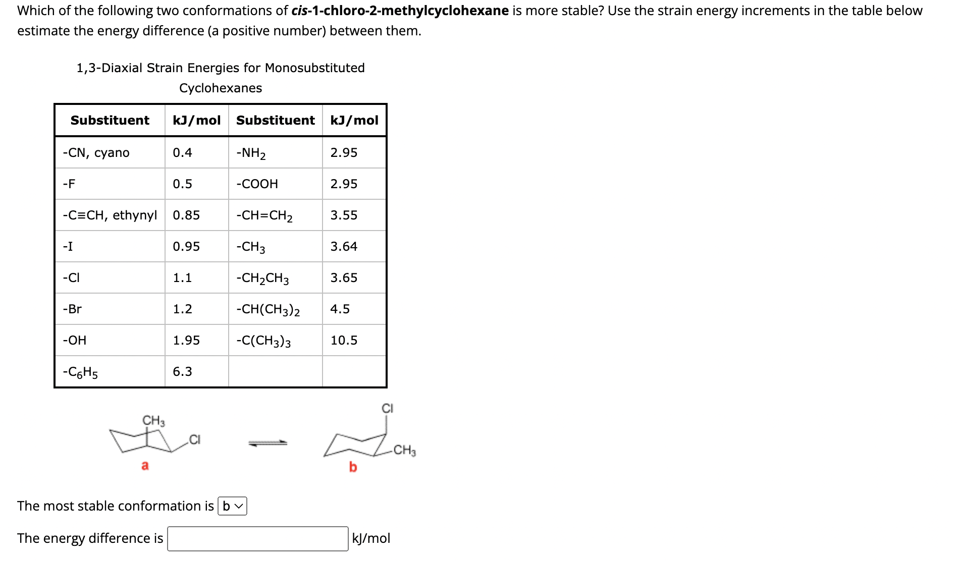 Solved Which of the following two conformations of | Chegg.com