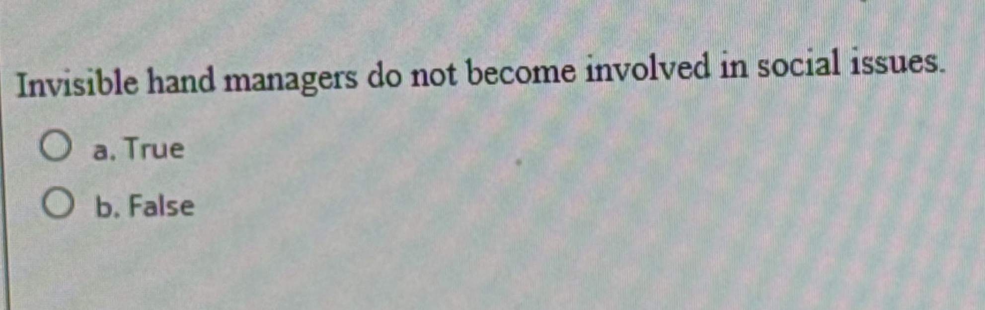 Solved Invisible hand managers do not become involved in | Chegg.com
