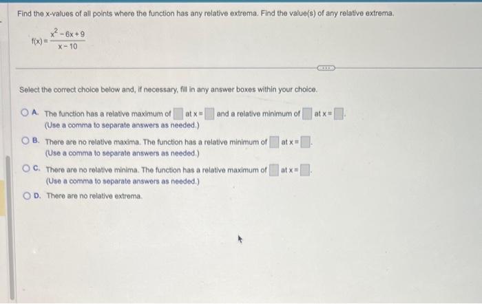 Solved Find the x-values of all points where the function | Chegg.com